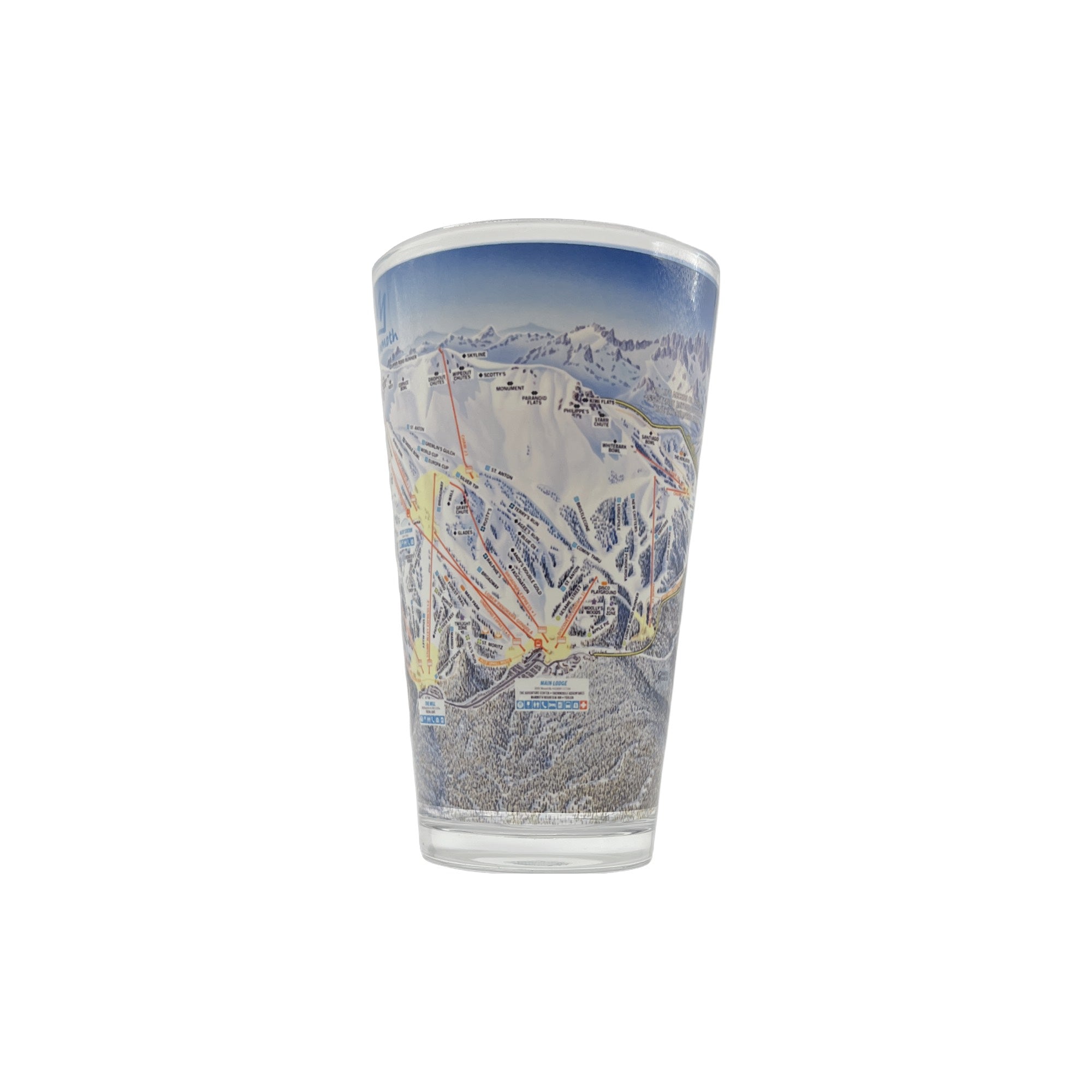 MAMMOTH TRAIL 4PK MAP PINT GLASS